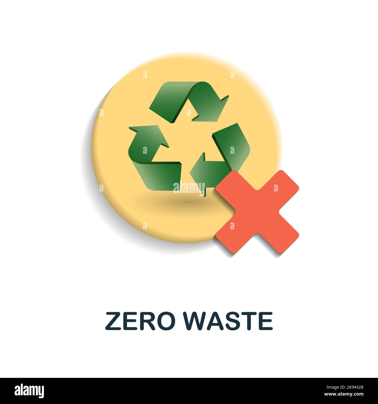 Zero Waste icon. 3d illustration from global warming collection ...