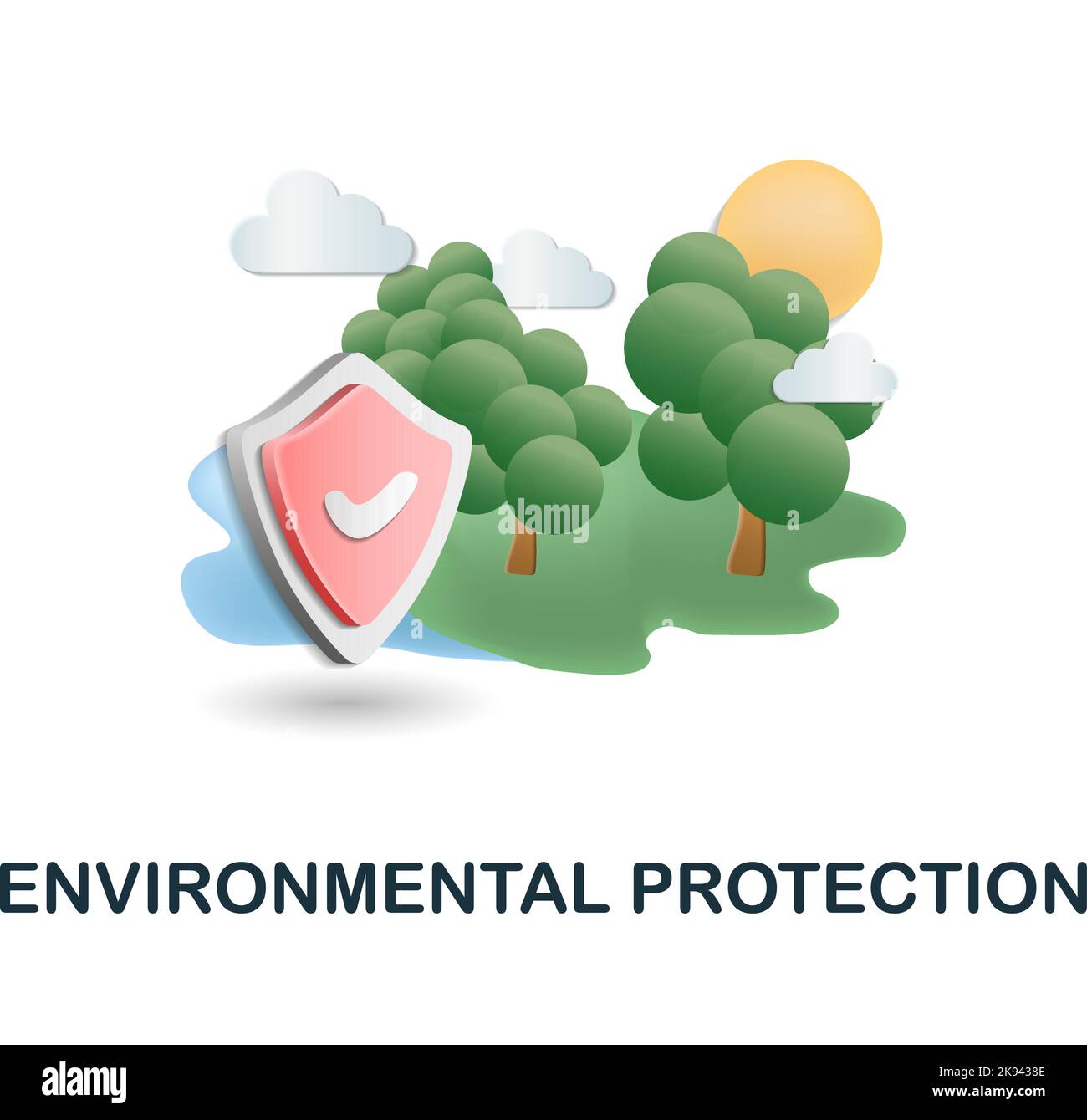 Environmental Protection icon. 3d illustration from global warming ...