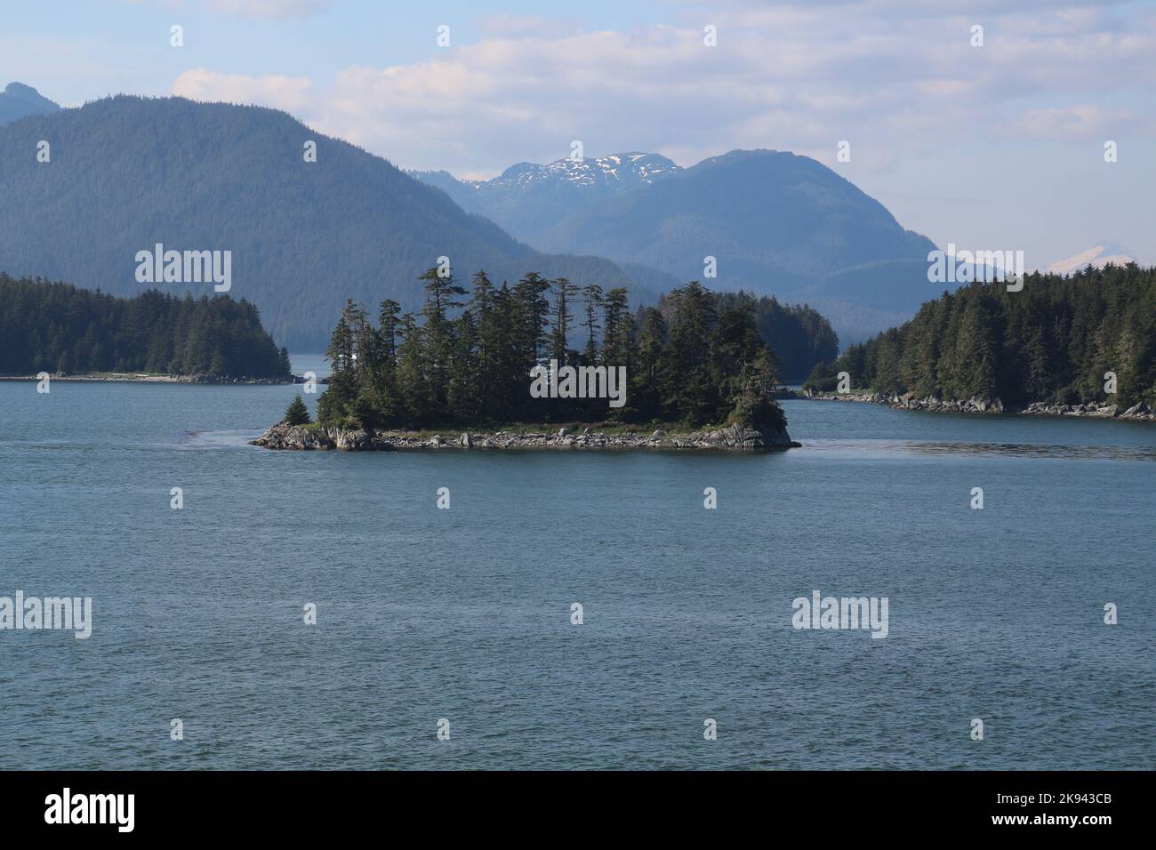 Alaska, small vegetated island in Sitka Sound Stock Photo - Alamy