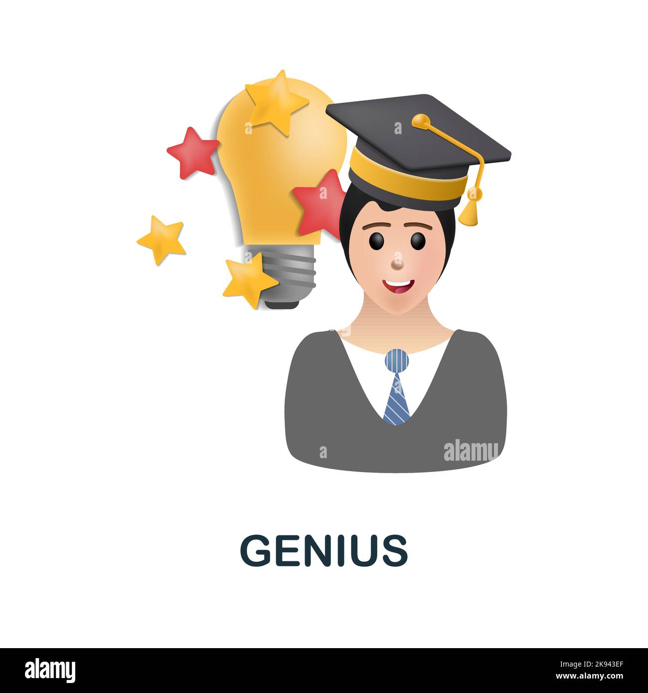 Genius icon. 3d illustration from human productivity collection ...