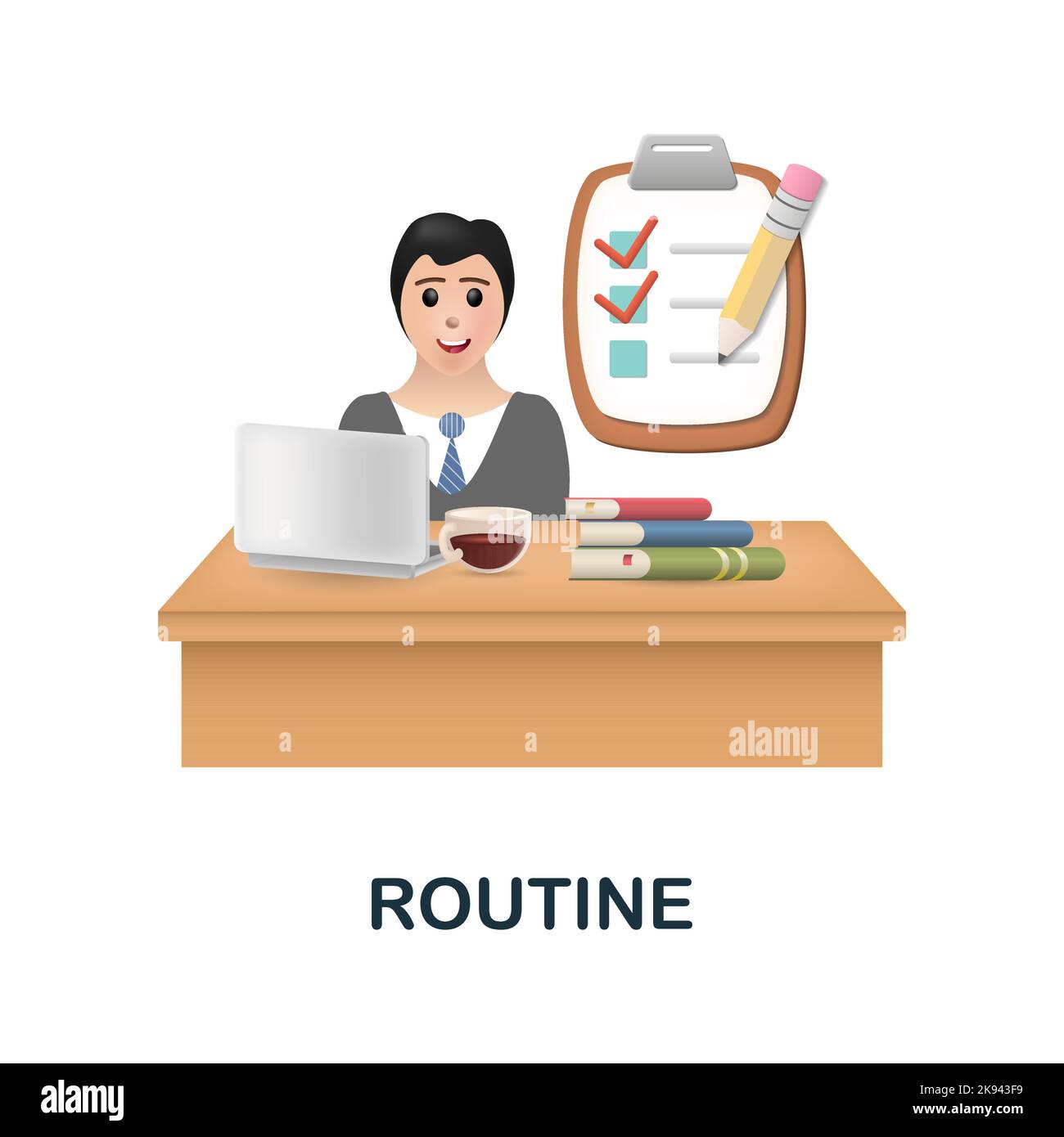 Routine icon. 3d illustration from human productivity collection ...