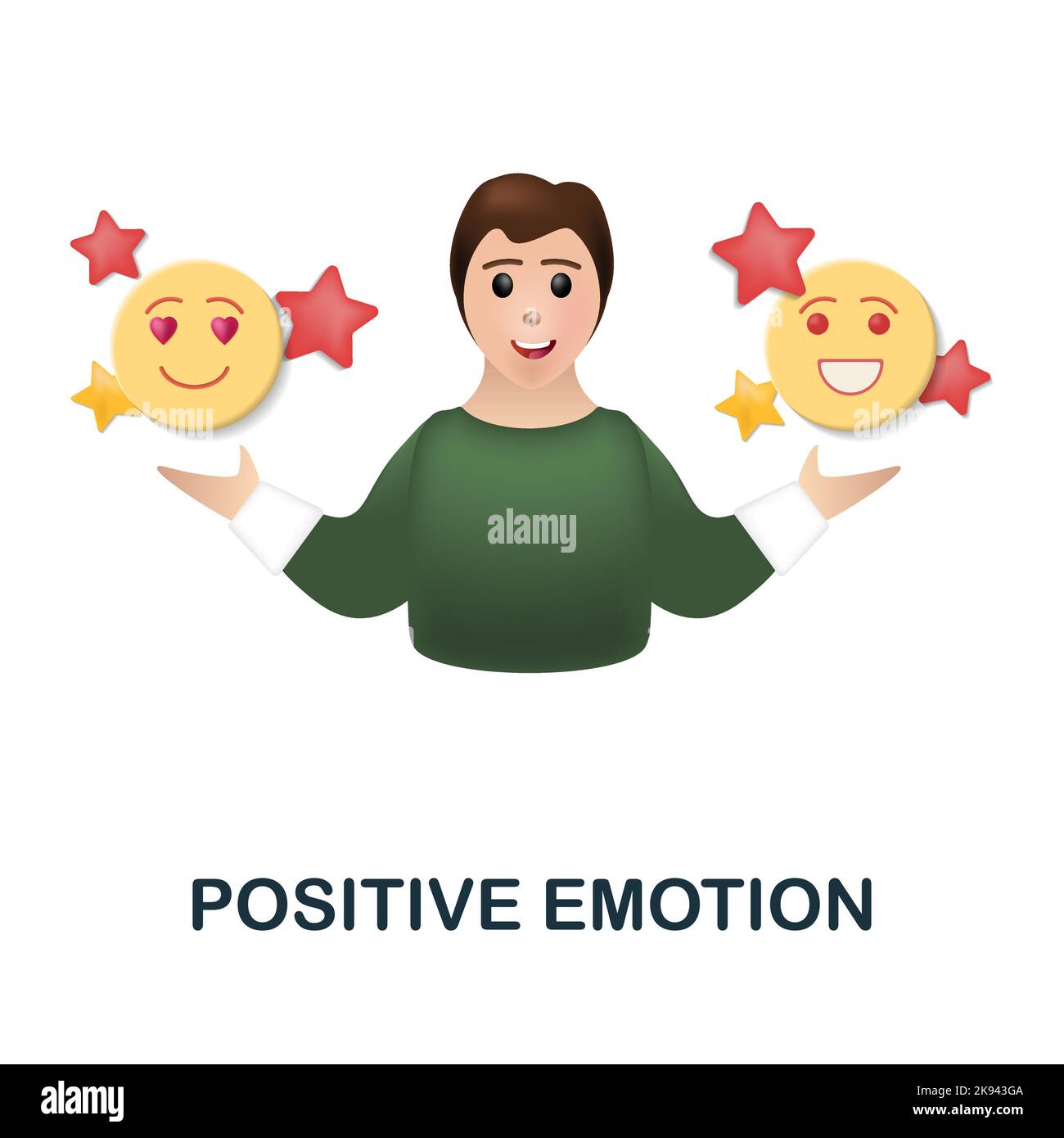 Positive Emotion icon. 3d illustration from human productivity ...
