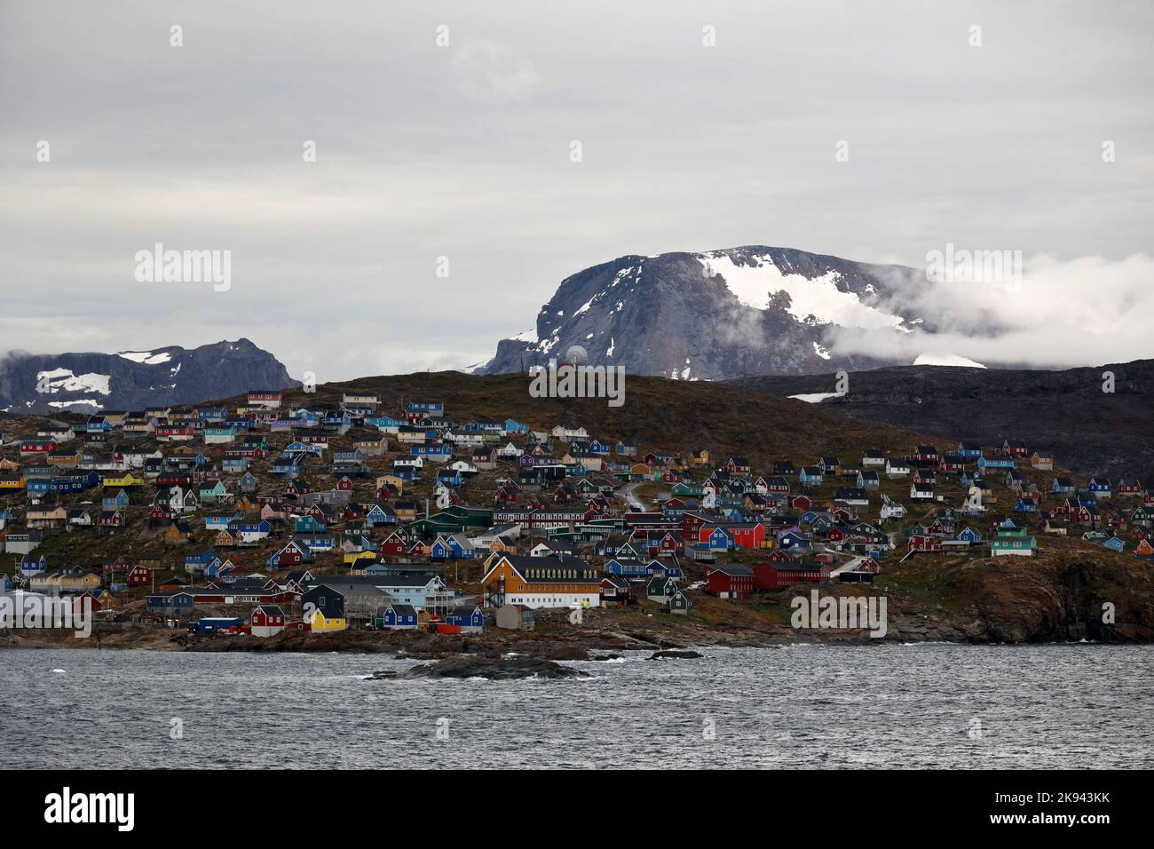 View of the coast from the small municipality of Upernavik, Greenland ...