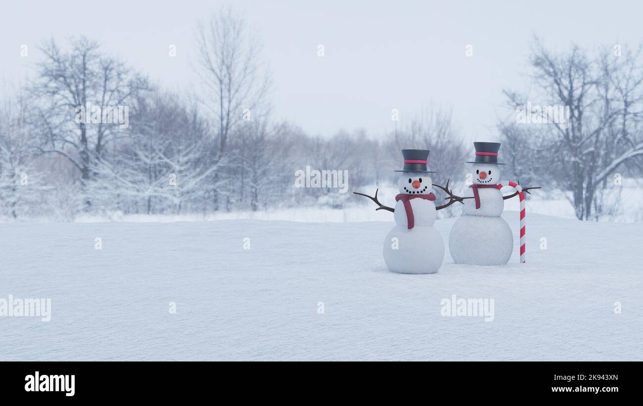 3d rendering snowman night hi-res stock photography and images - Alamy