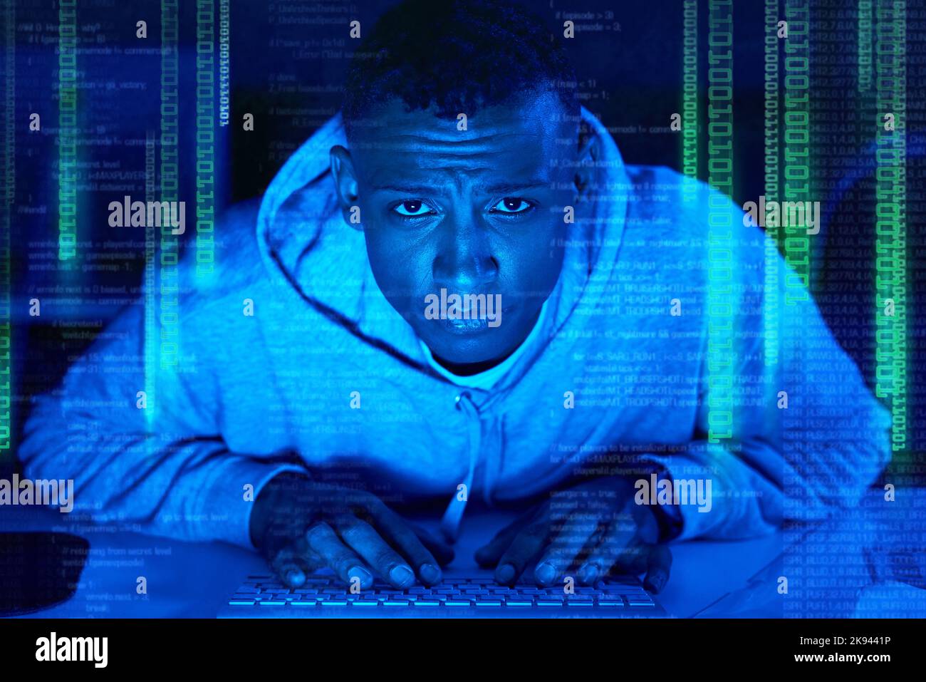 Theres Nothing That Can Protect You From Him Online A Young Male Hacker Cracking A Computer