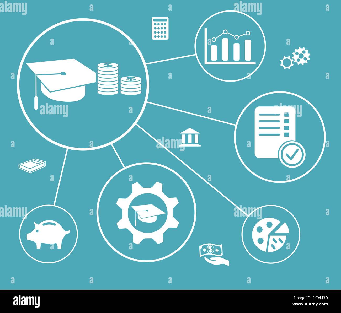 Concept of fafsa with connected icons Stock Photo - Alamy