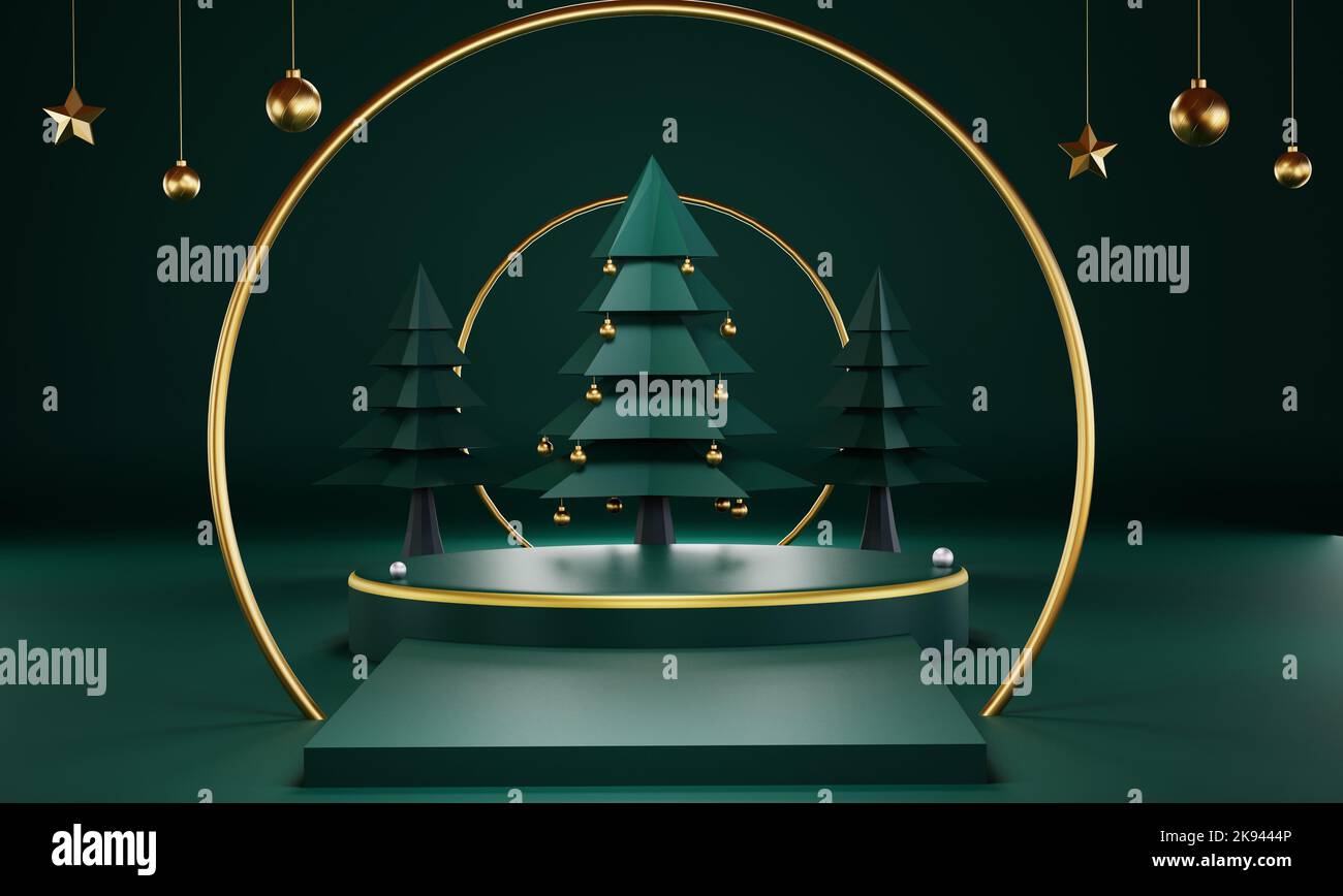 3d podium christmas tree hi-res stock photography and images - Alamy