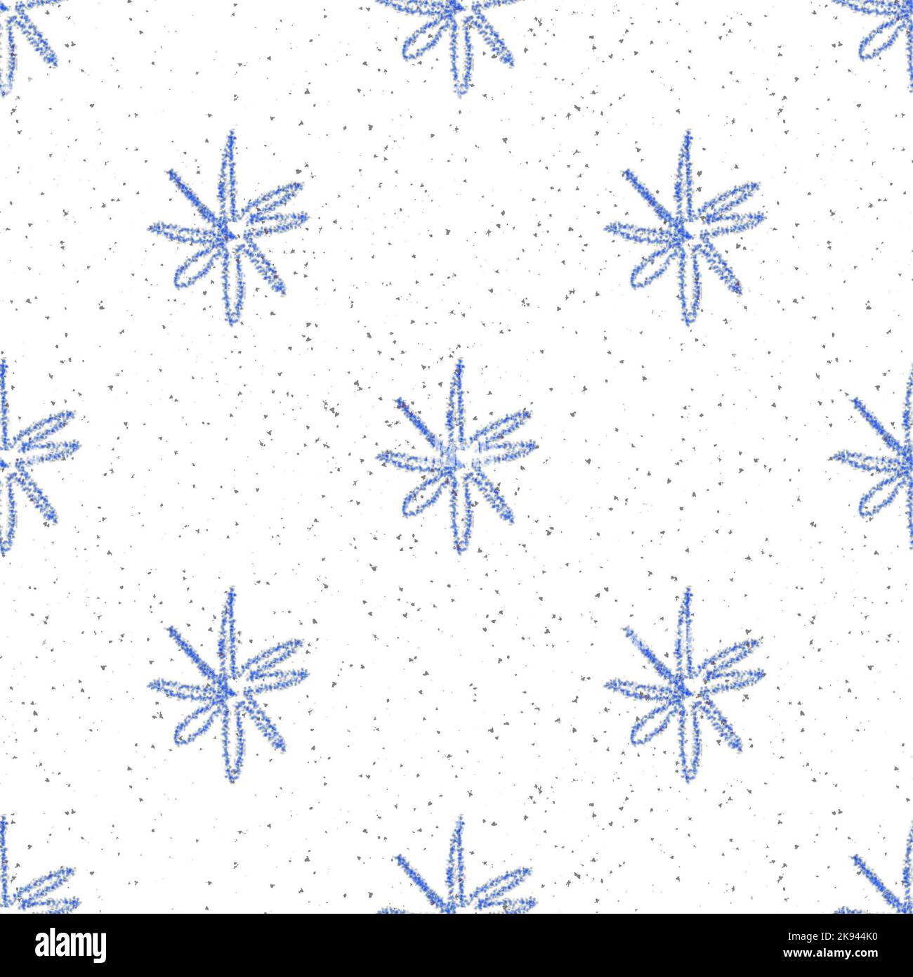 Hand Drawn Snowflakes Christmas Seamless Pattern. Subtle Flying Snow ...