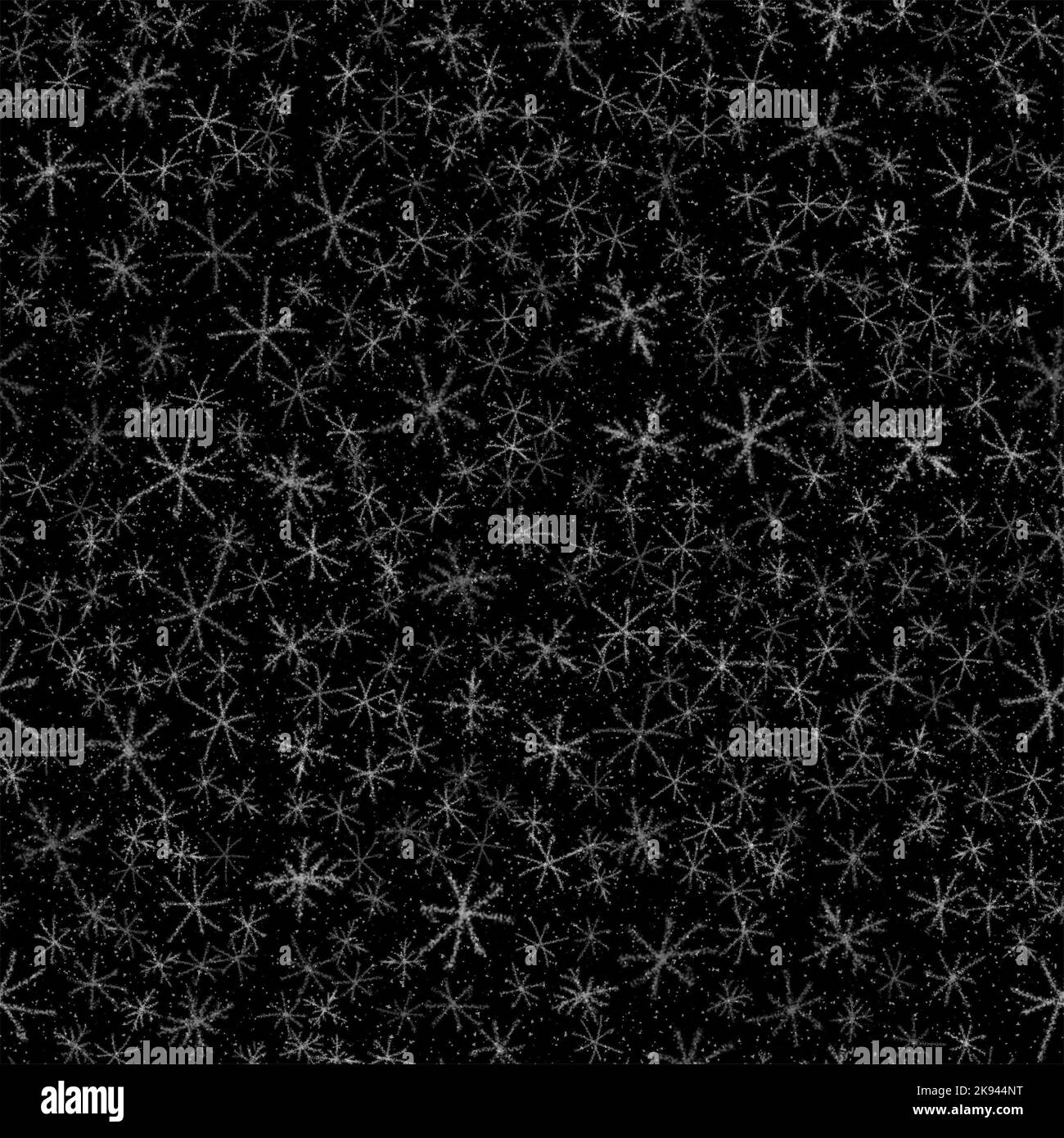 Hand Drawn Snowflakes Christmas Seamless Pattern. Subtle Flying Snow ...