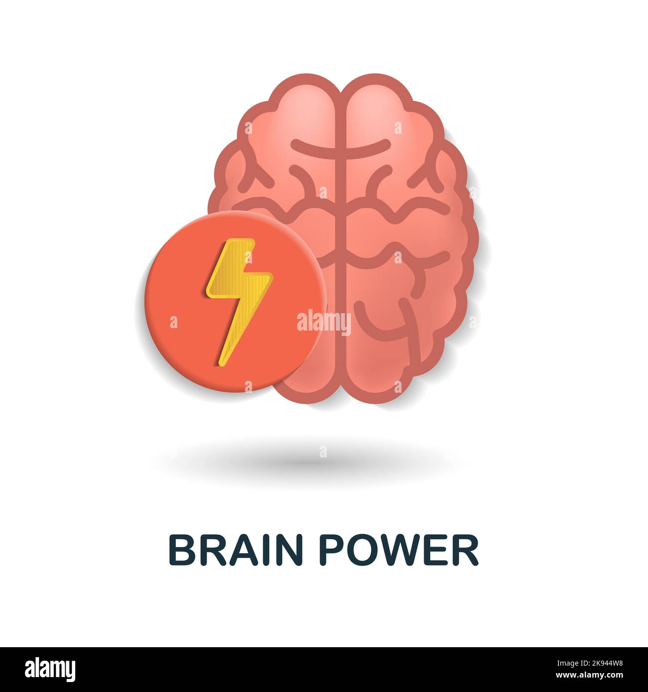 Brain Power icon. 3d illustration from human productivity collection ...