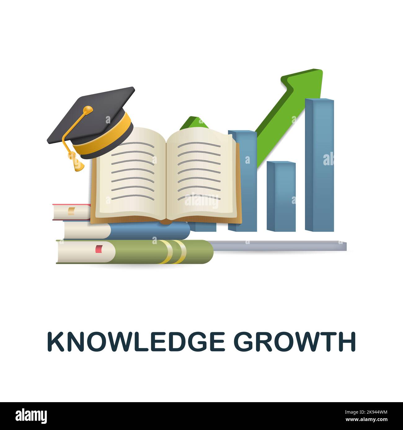 Knowledge Growth icon. 3d illustration from human productivity ...