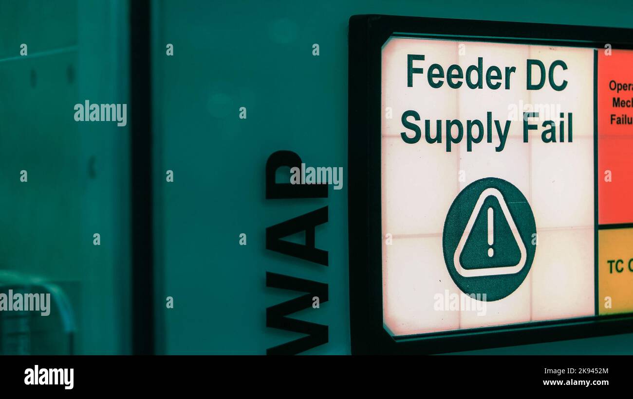 Feeder DC supply fail on the machine digital screen. Warning alert ...