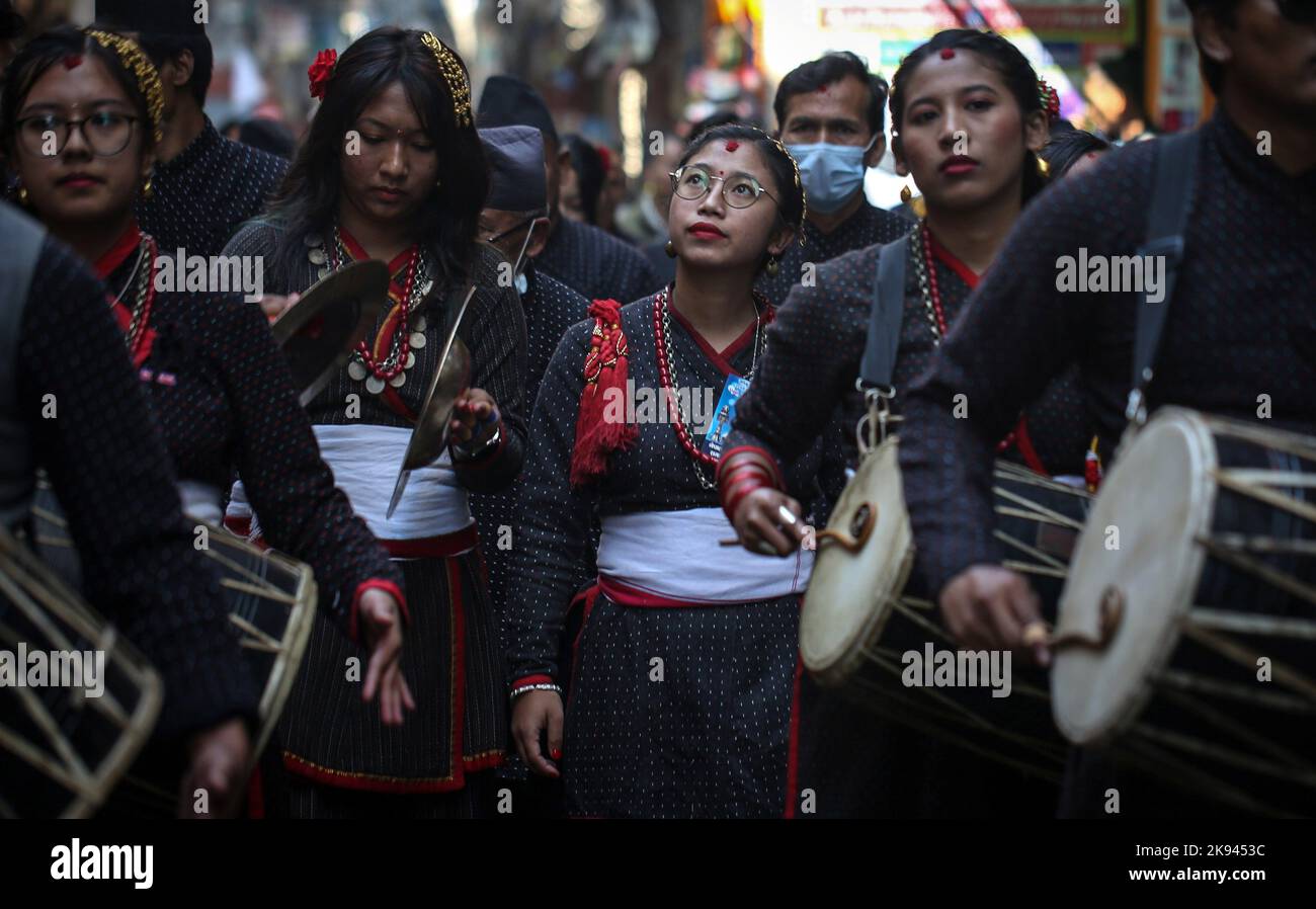 Kathmandu, Bagmati, Nepal. 26th Oct, 2022. People from ethnic Newar ...