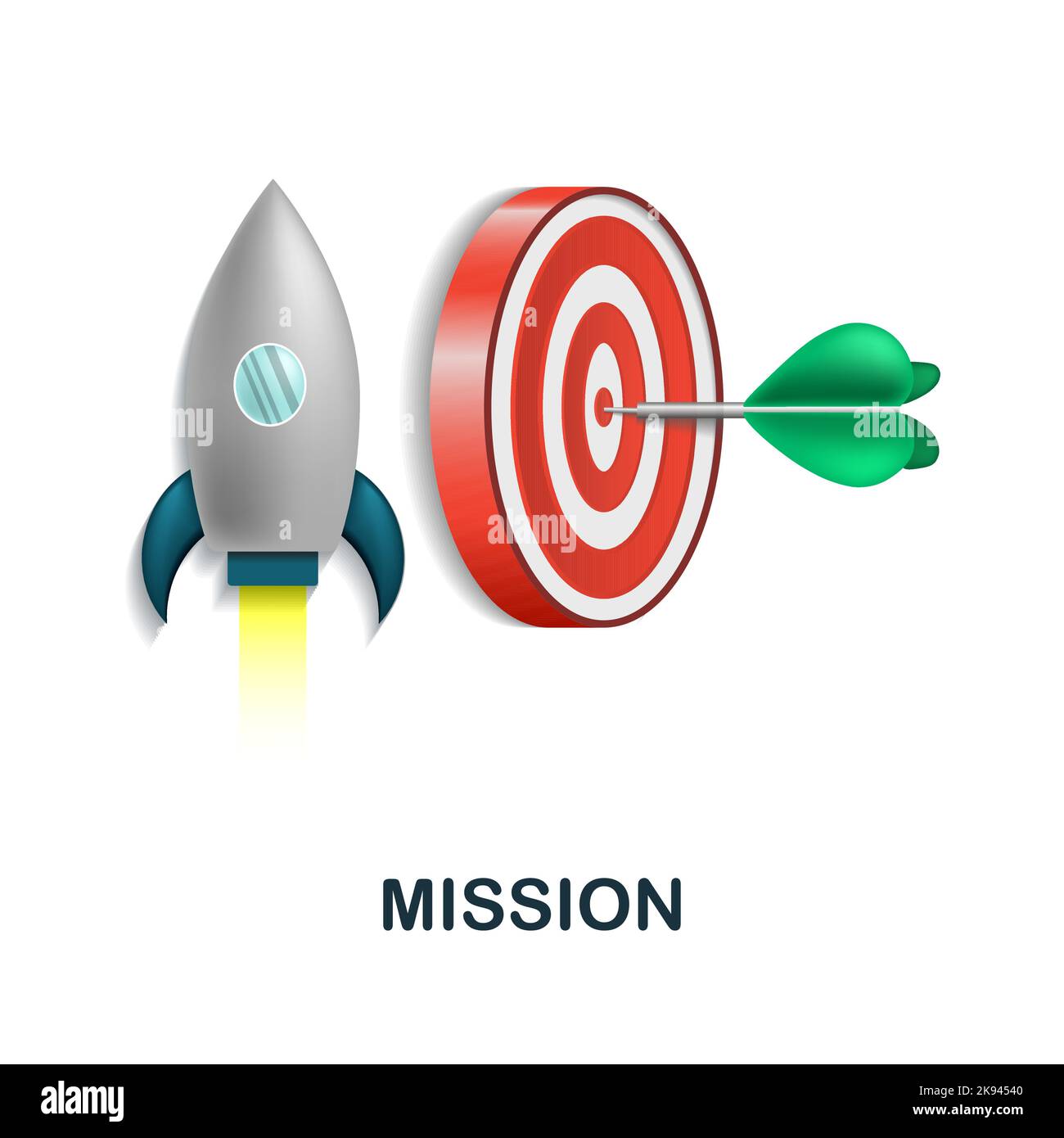 Mission icon. 3d illustration from human productivity collection ...