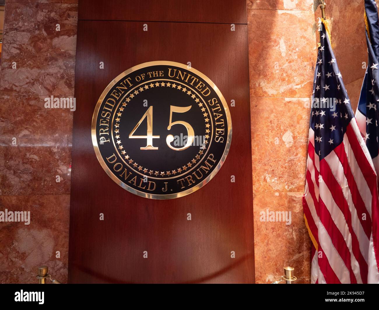 The 45 bar plaque at Trump Tower in New York City. Photo by Francis ...