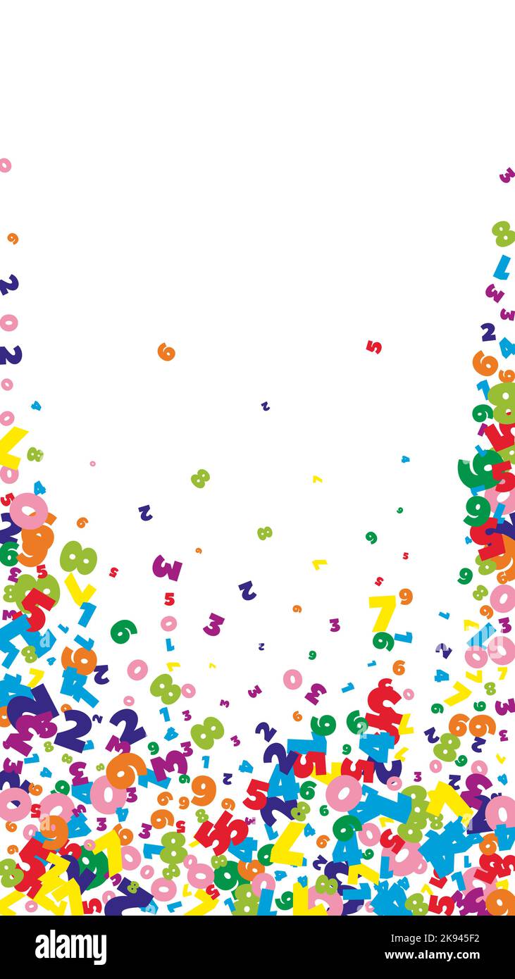 Falling bright numbers. Math study concept with flying digits. Majestic ...