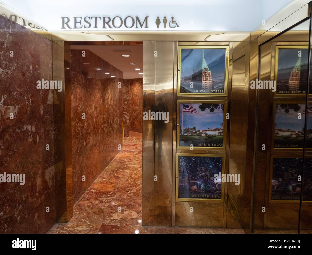Restrooms at Trump Tower in New York City. Photo by Francis Specker ...