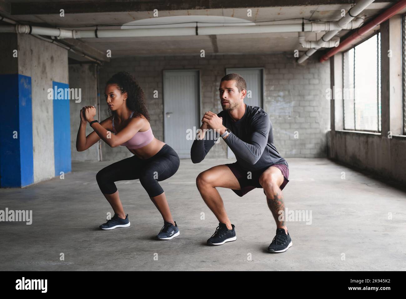Were working on our core muscles today. Full length shot of a sporty ...