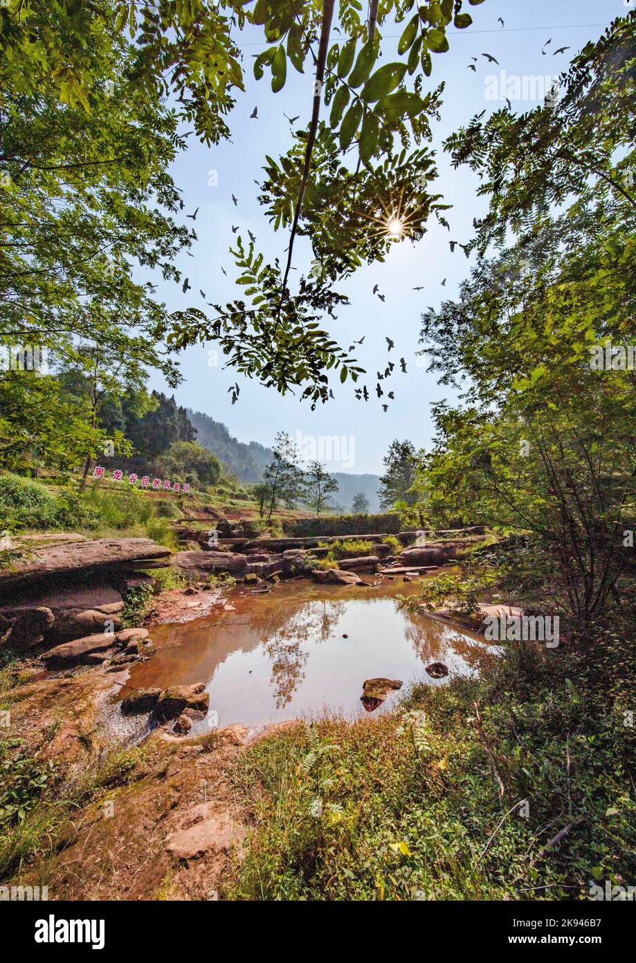 The Black Dragon Valley Scenic Area is located at the junction of ...