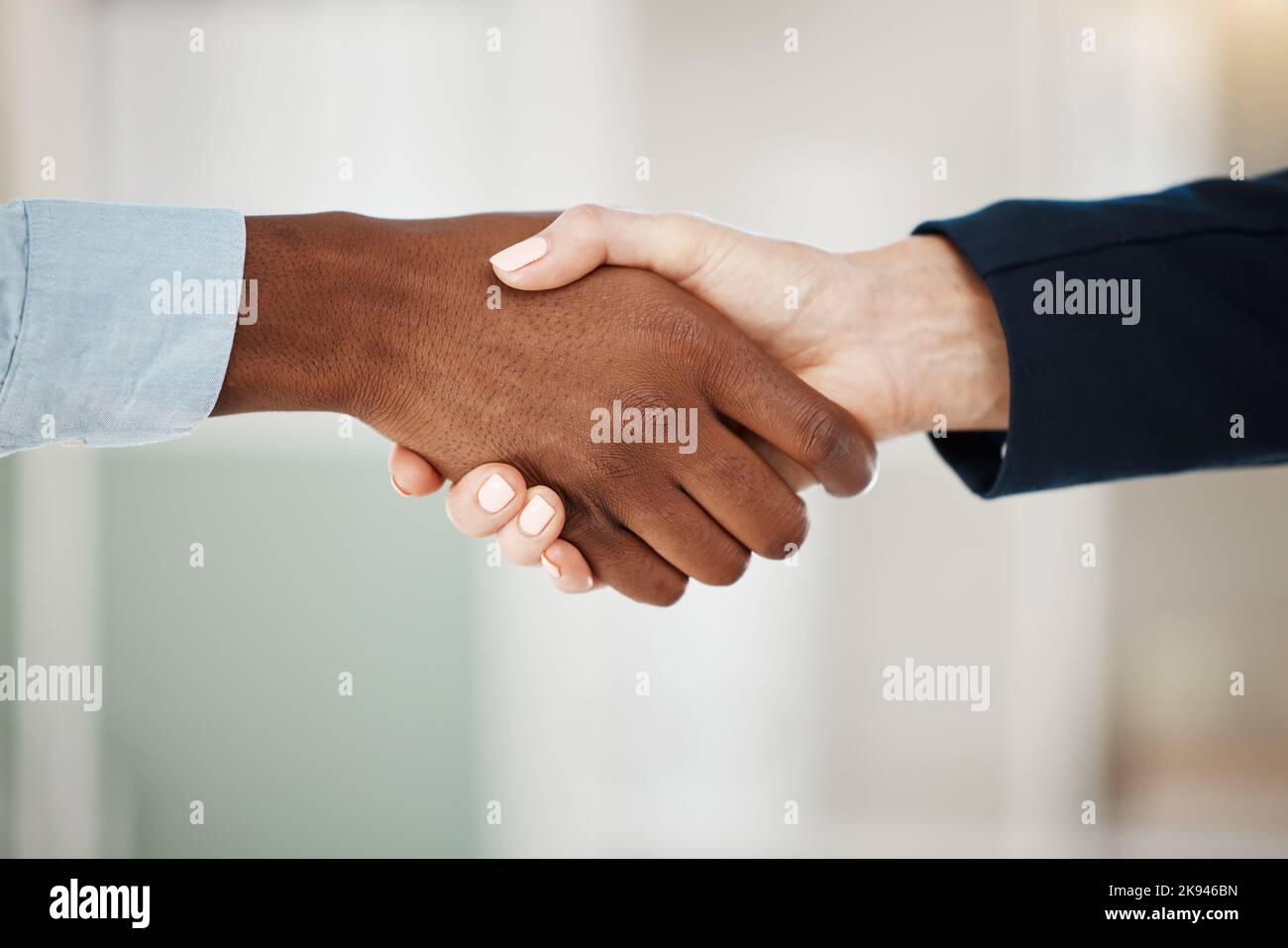 Handshake, welcome and business people in a partnership shaking hands ...
