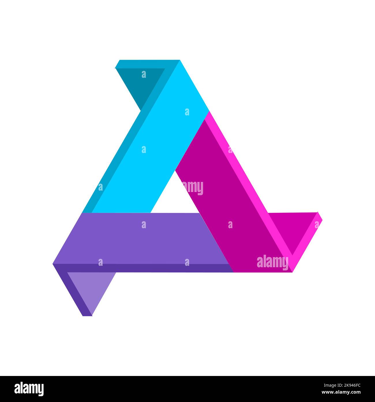 Colorful Letter A logo template. Impossible geometric shape. 3D ...