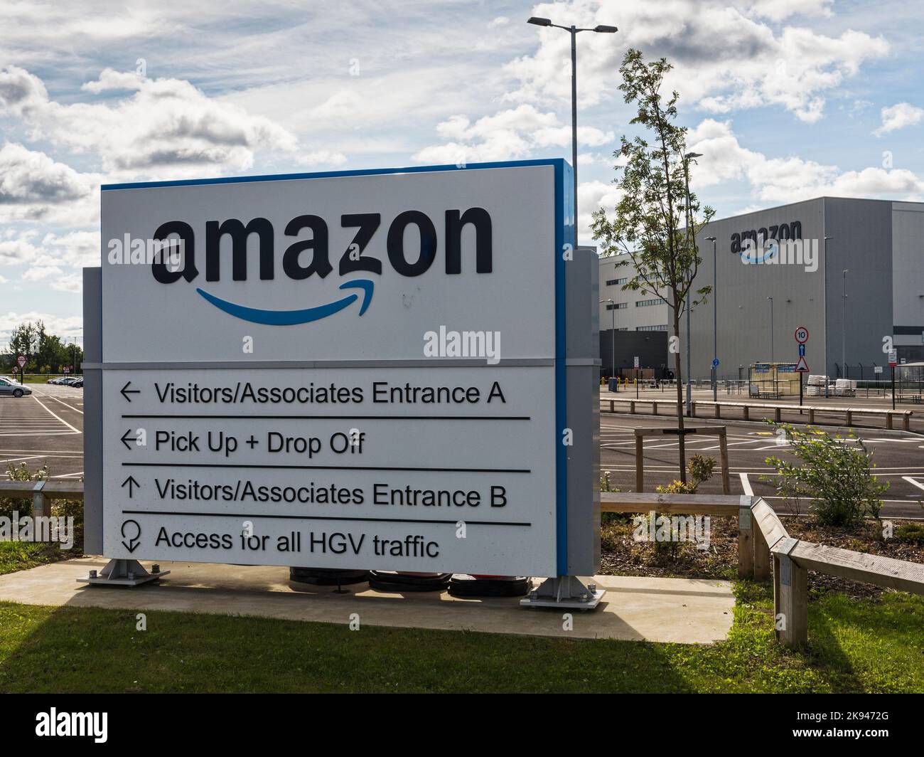 Exterior of Amazon warehouse at Durham, UK Stock Photo - Alamy