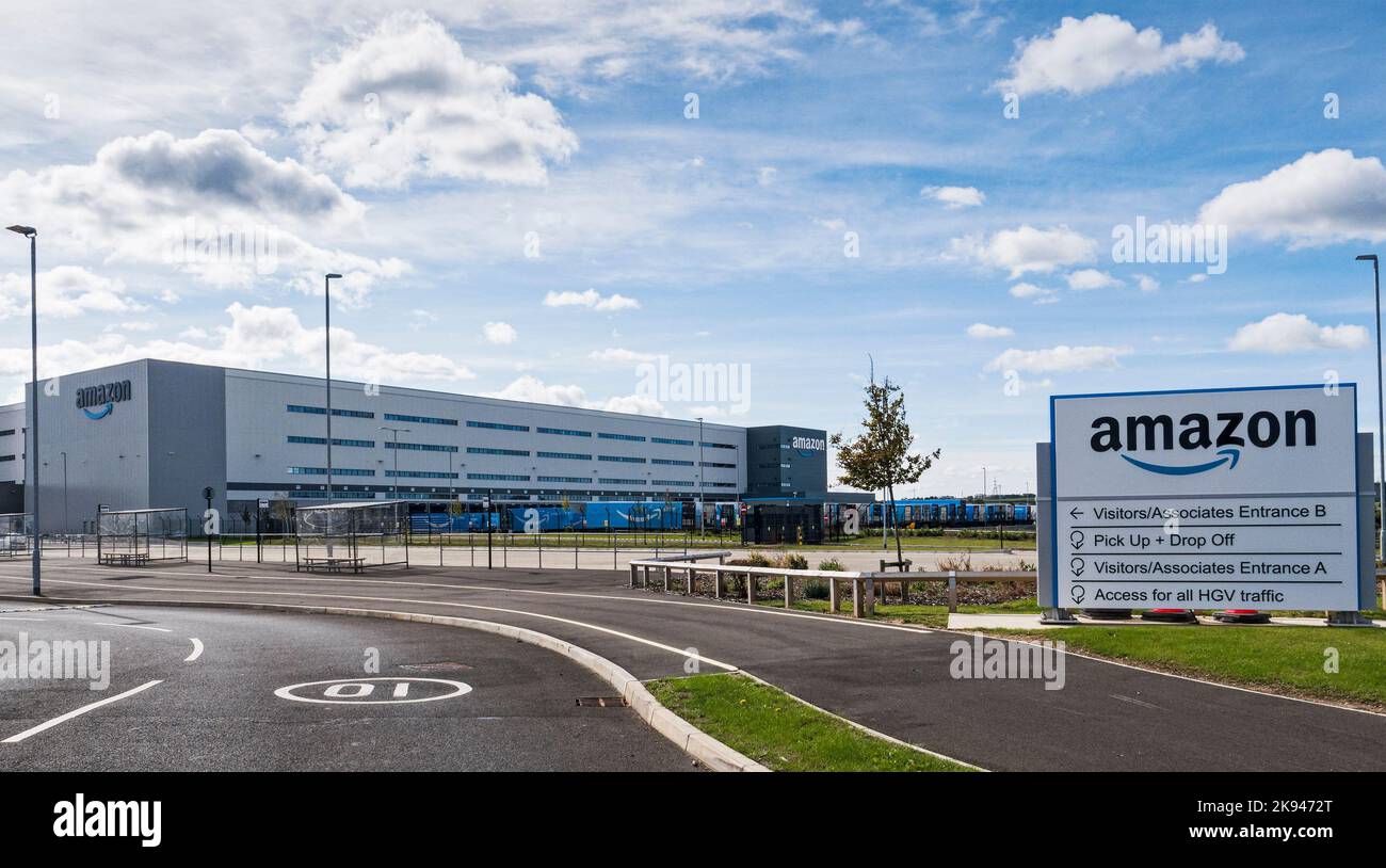 Exterior of Amazon warehouse at Durham, UK Stock Photo - Alamy