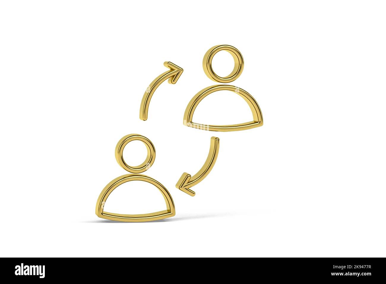 Golden 3d interaction icon isolated on white background - 3d render ...