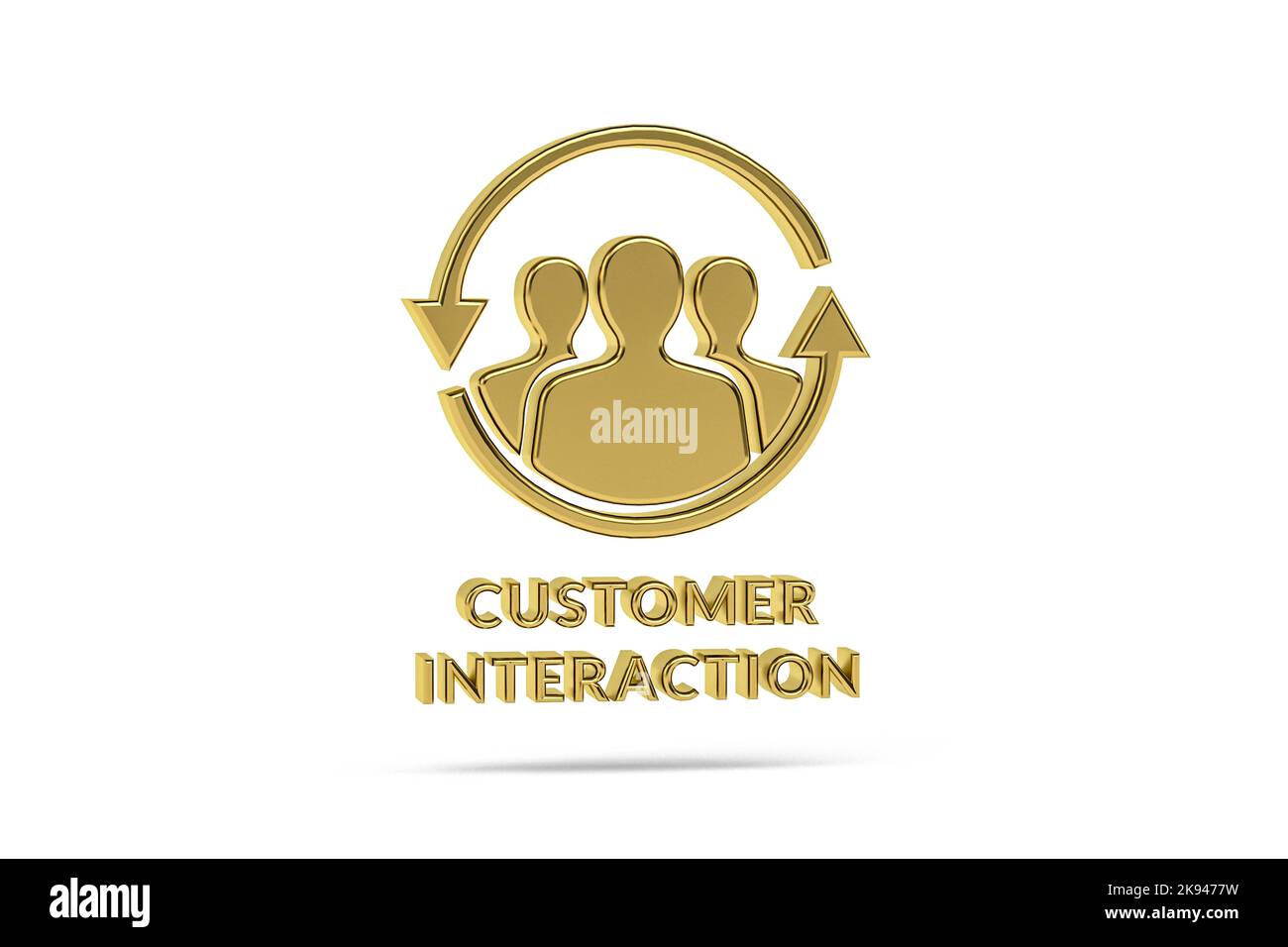 Golden 3d interaction icon isolated on white background - 3d render ...