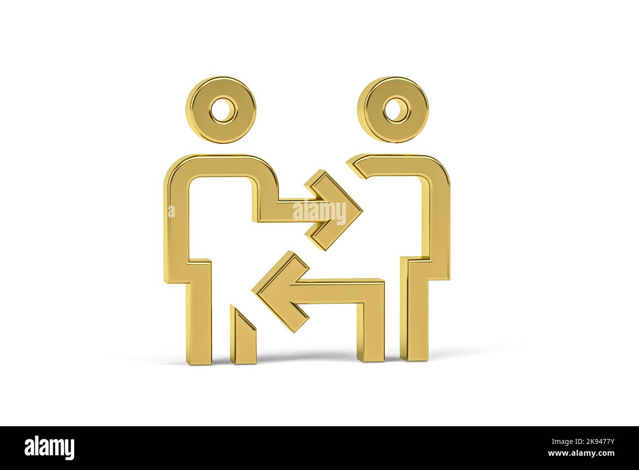 Golden 3d interaction icon isolated on white background - 3d render ...