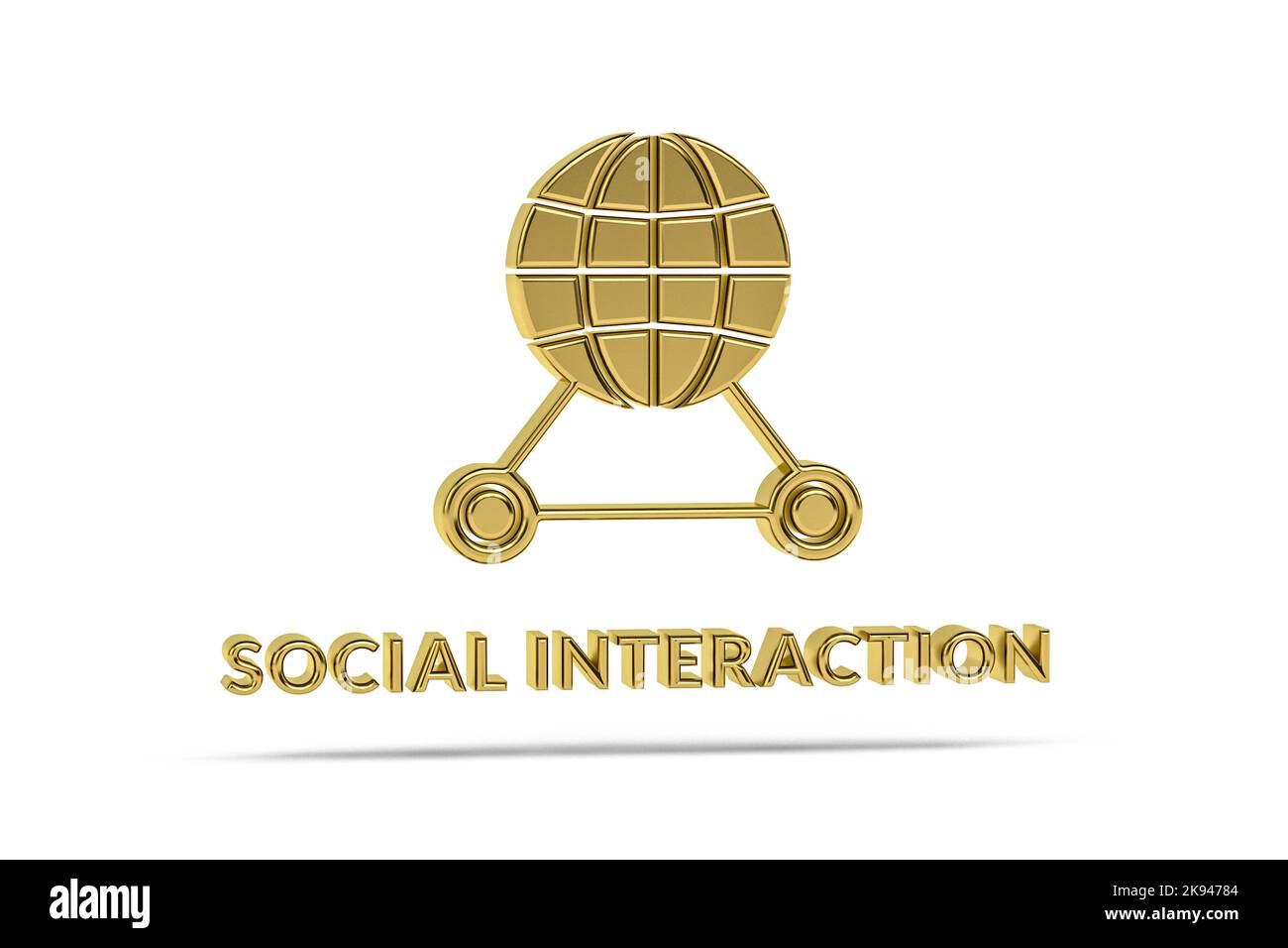 Golden 3d interaction icon isolated on white background - 3d render ...