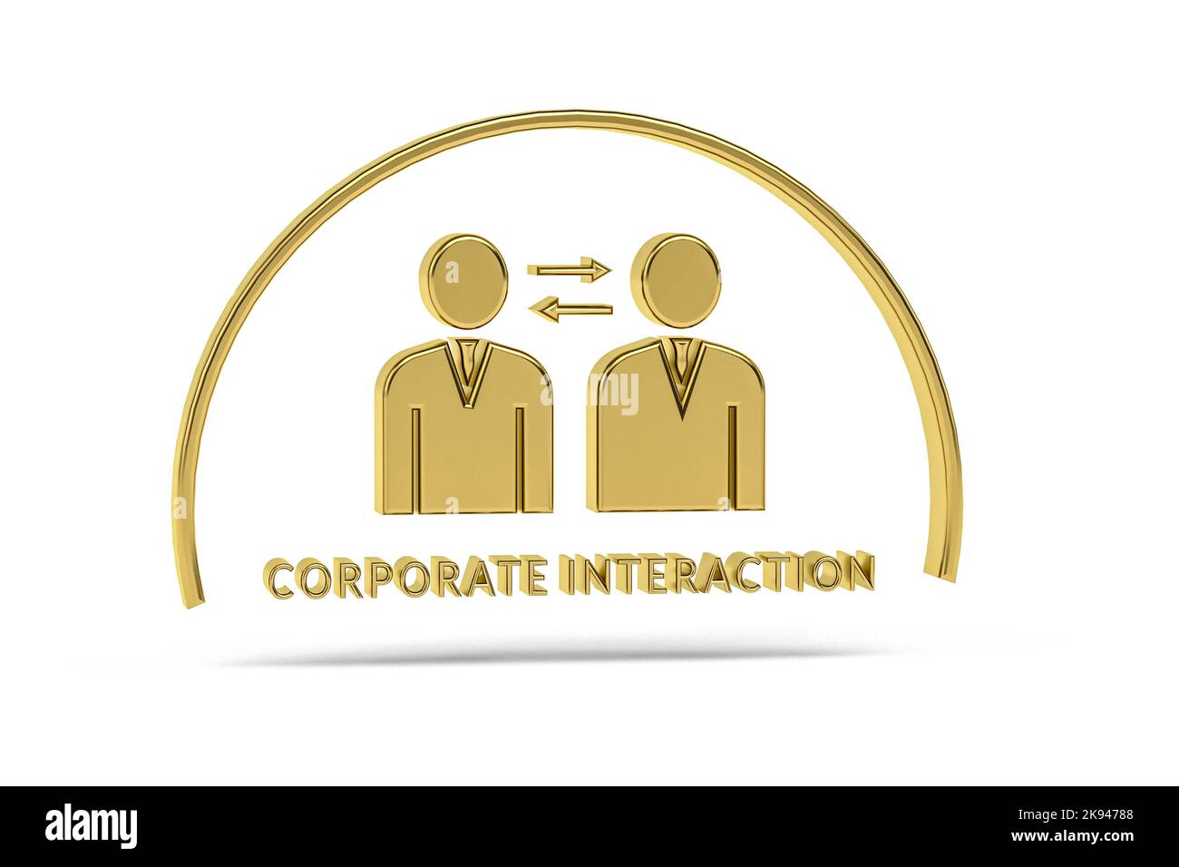 Golden 3d interaction icon isolated on white background - 3d render ...