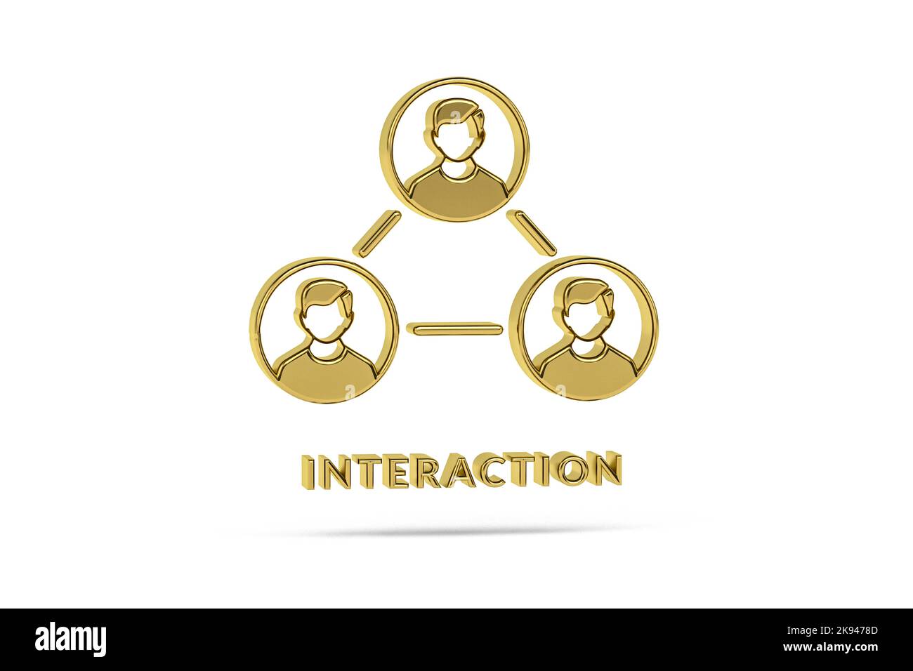 Golden 3d interaction icon isolated on white background - 3d render ...