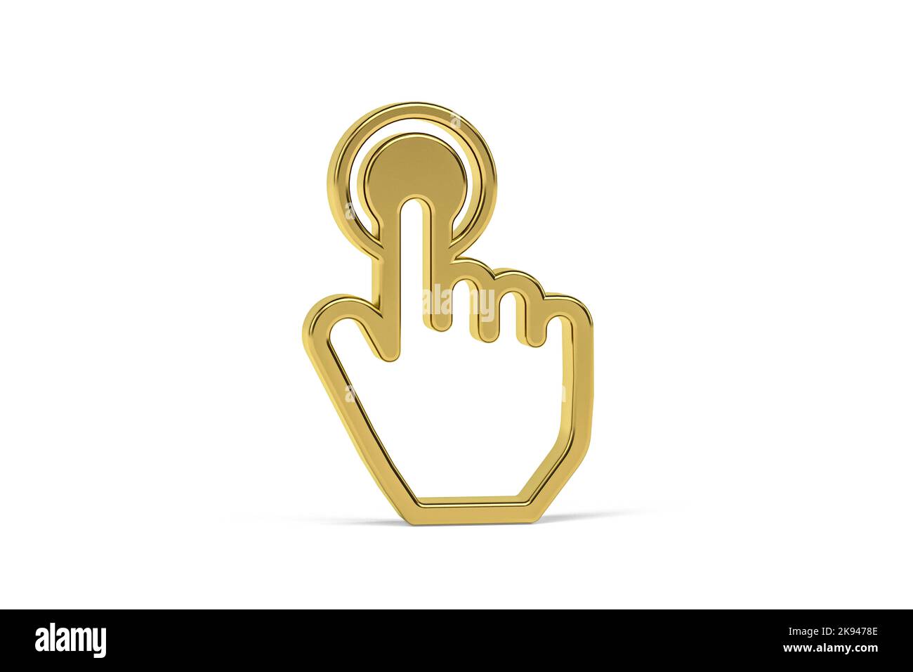 Golden 3d interaction icon isolated on white background - 3d render ...
