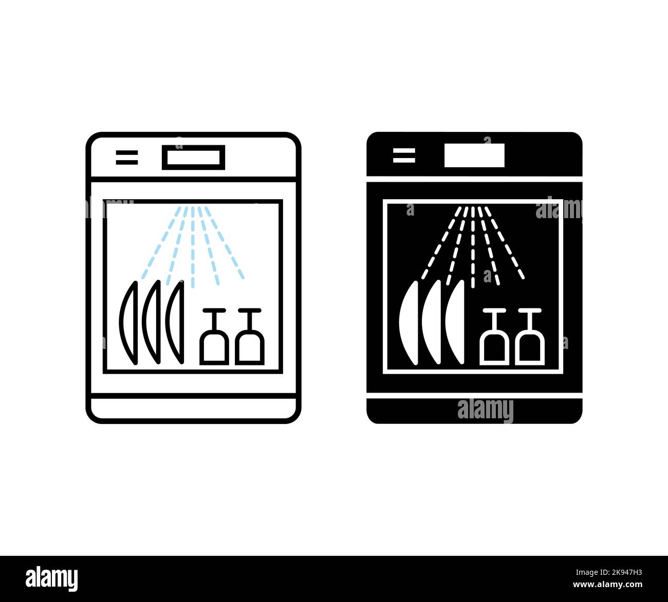 Dishwasher vector illustration. Set of two icons Stock Vector Image ...