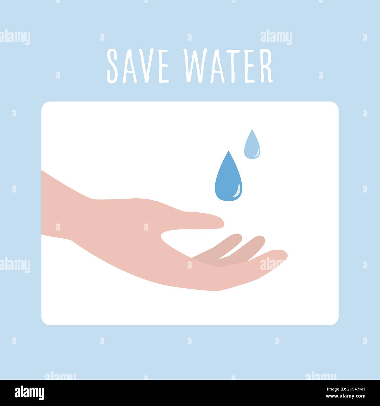 Human hand with water drops. Save water concept Stock Vector Image ...