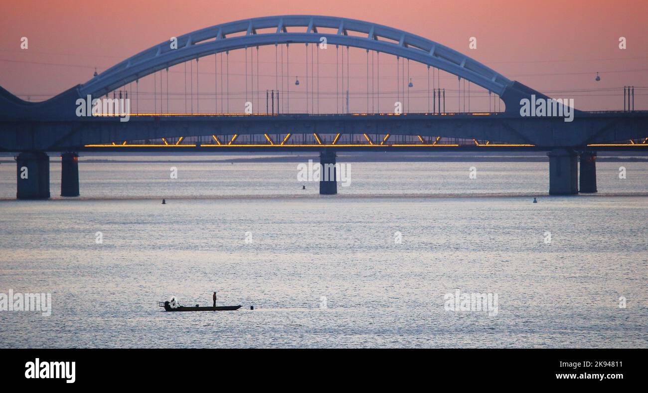 Sunset views in Songhuajiang, Harbin City, northeast China's ...
