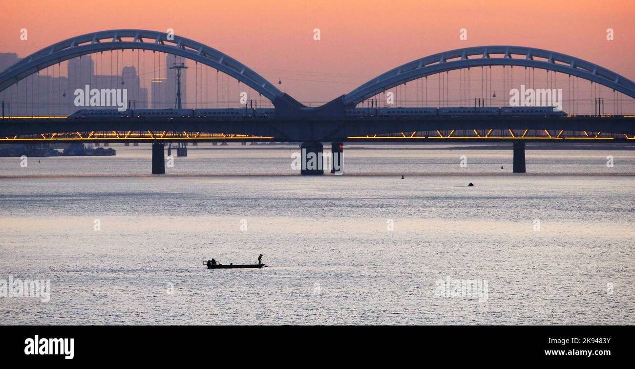 Sunset views in Songhuajiang, Harbin City, northeast China's ...