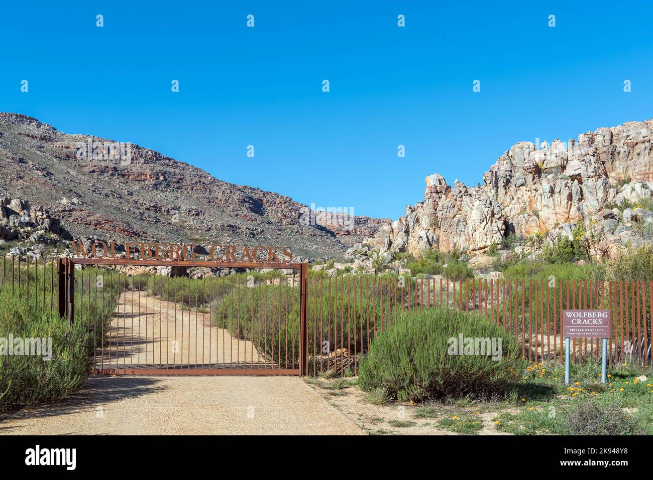 SANDDRIF, SOUTH AFRICA - SEP 7, 2022: Road to the start of the Wolfberg ...