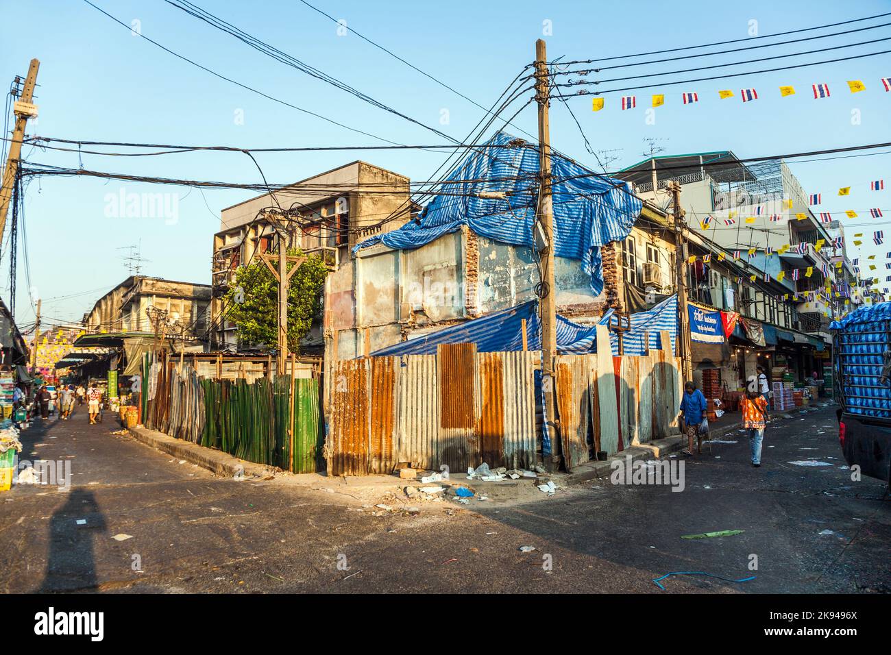 Bangkok, Thailand - December 23, 2009: old abandoned and rotten houses ...