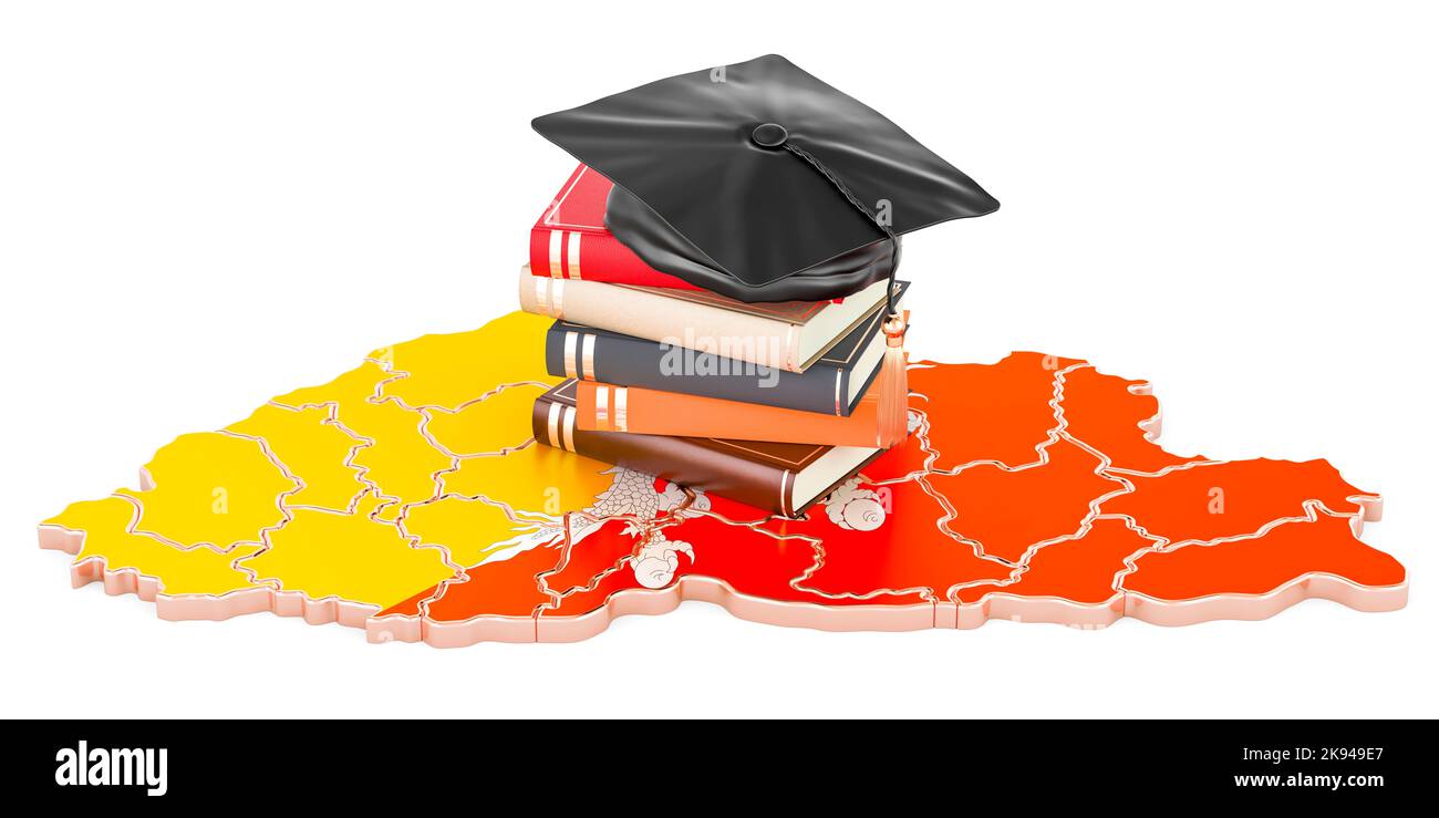 Education in Bhutan concept, 3D rendering isolated on white background Stock Photo - Alamy