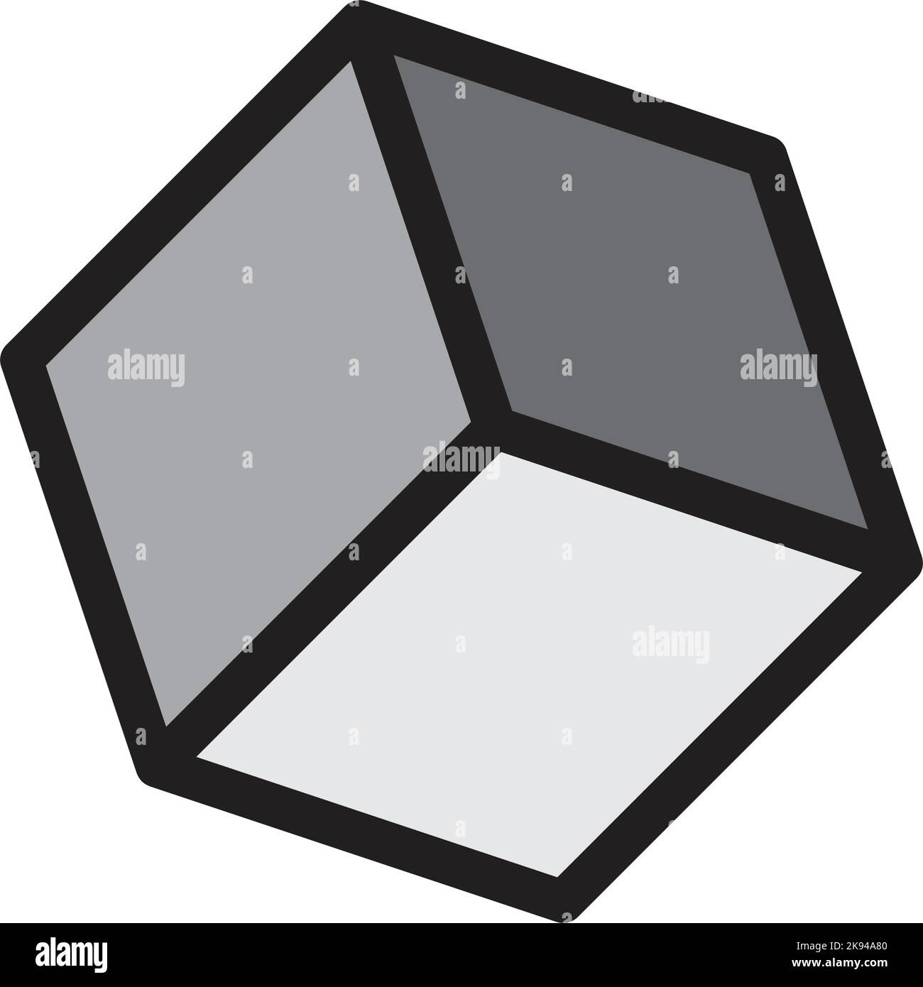 Cube icon, cuboid block shape vector element illustration Stock Vector ...