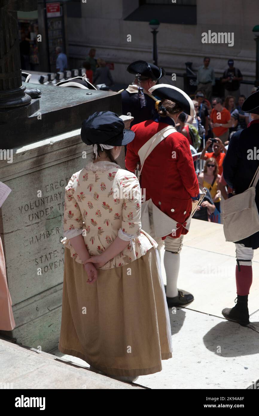 NEW YORK, USA – JULY 9: Ceremony for declaration of independence in old ...