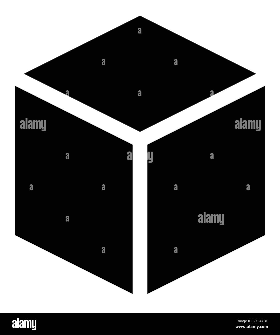 Cube icon, cuboid block shape vector element illustration Stock Vector ...