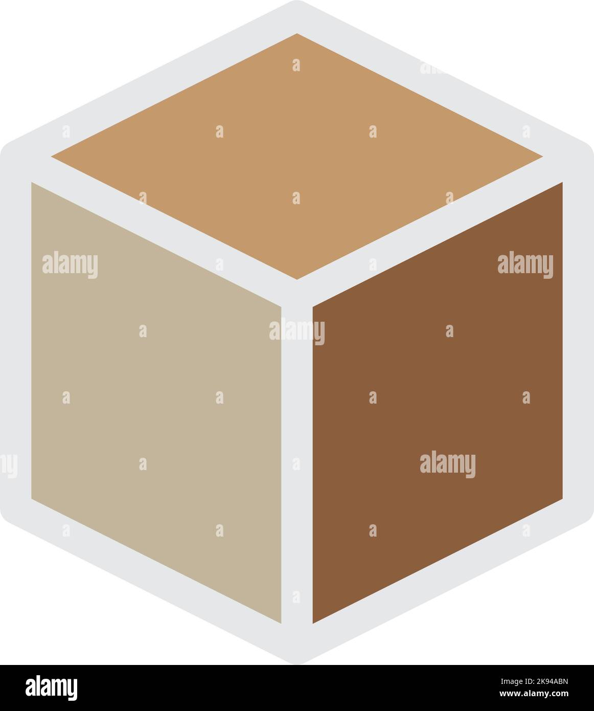 Cube icon, cuboid block shape vector element illustration Stock Vector ...