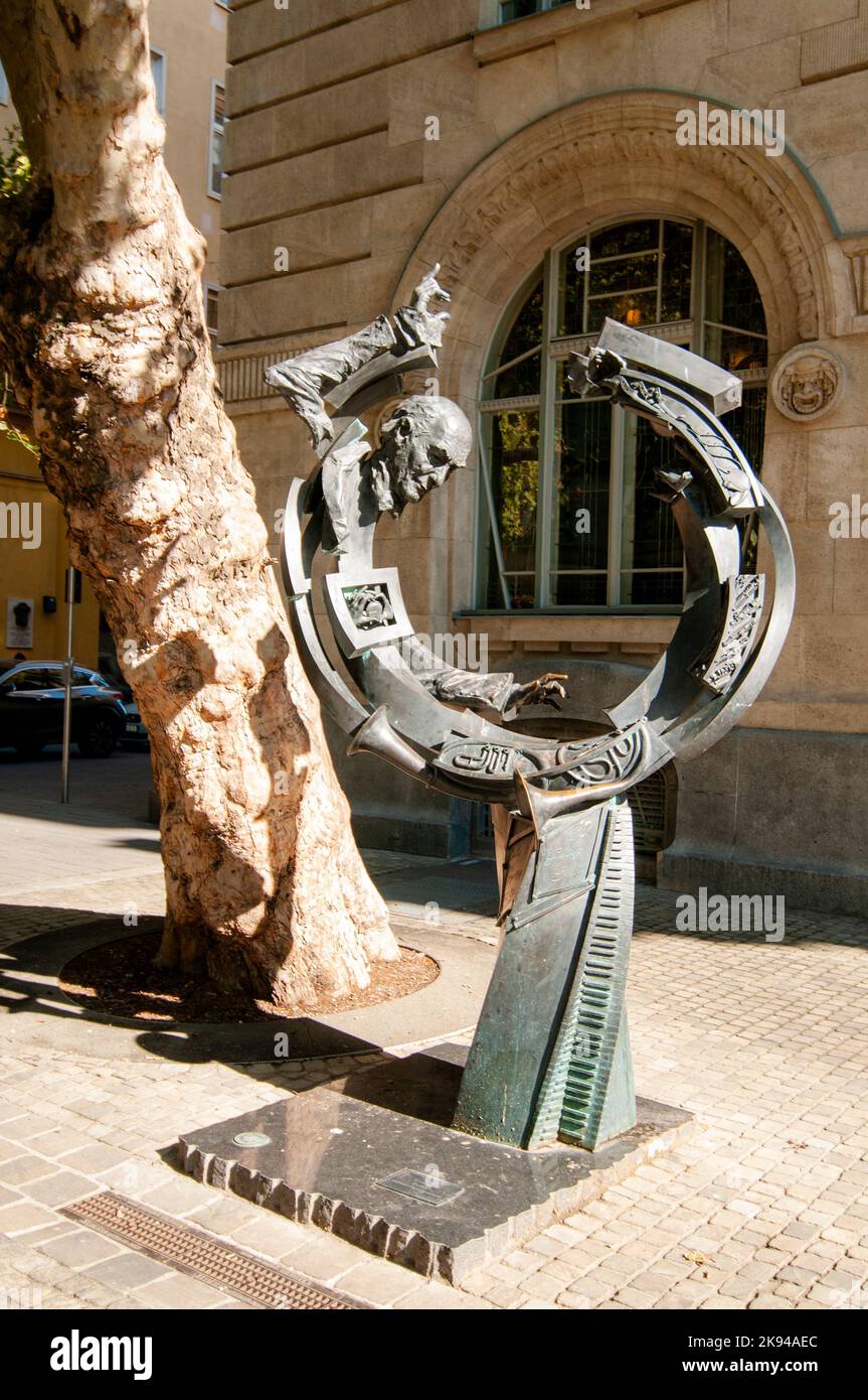 Modernistic sculpture of the Hungarian Born conductor Sir Georg Solti ...
