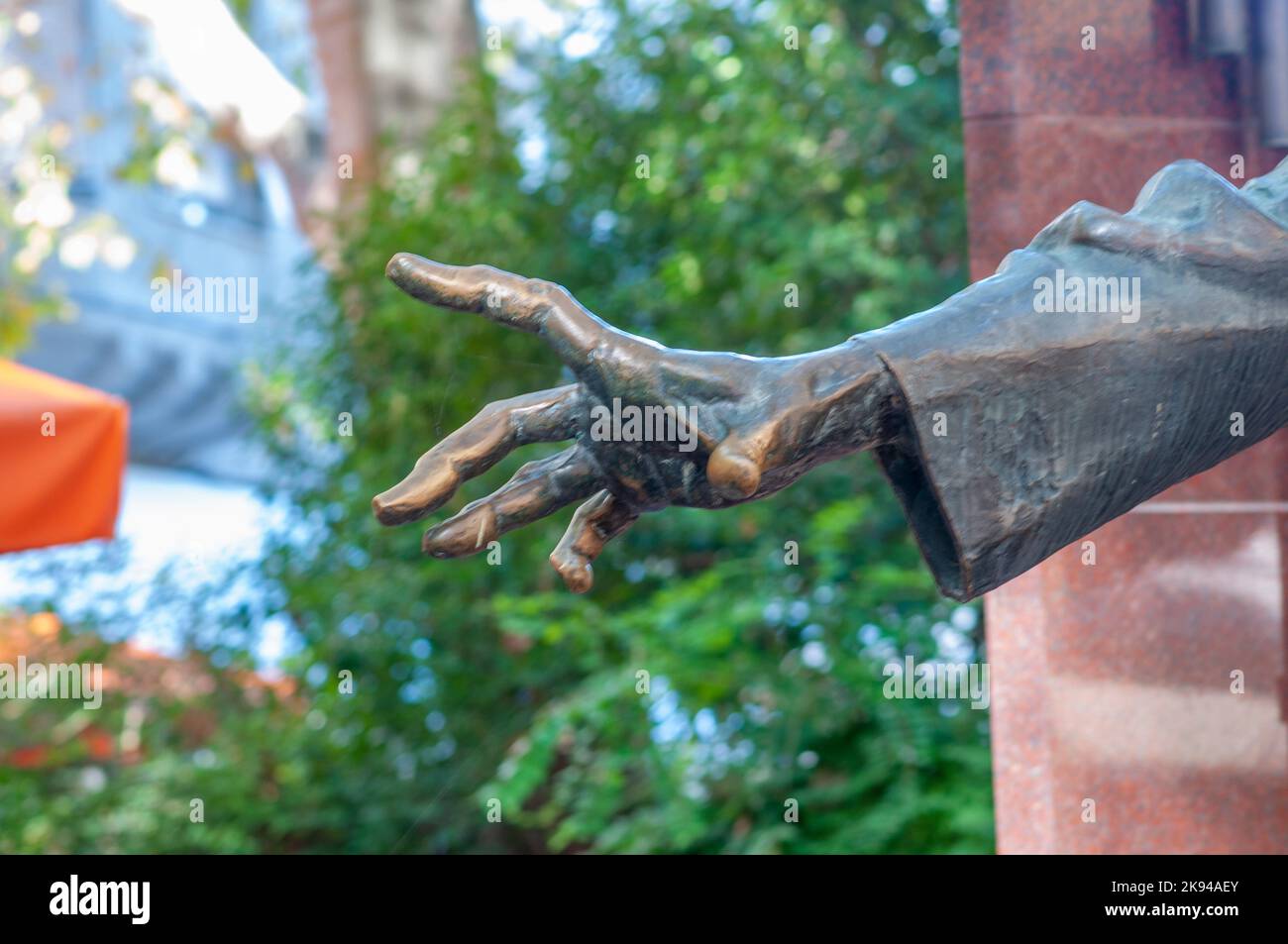 Details of the hand of the Statue of Franz Liszt by Marton László 1986 ...