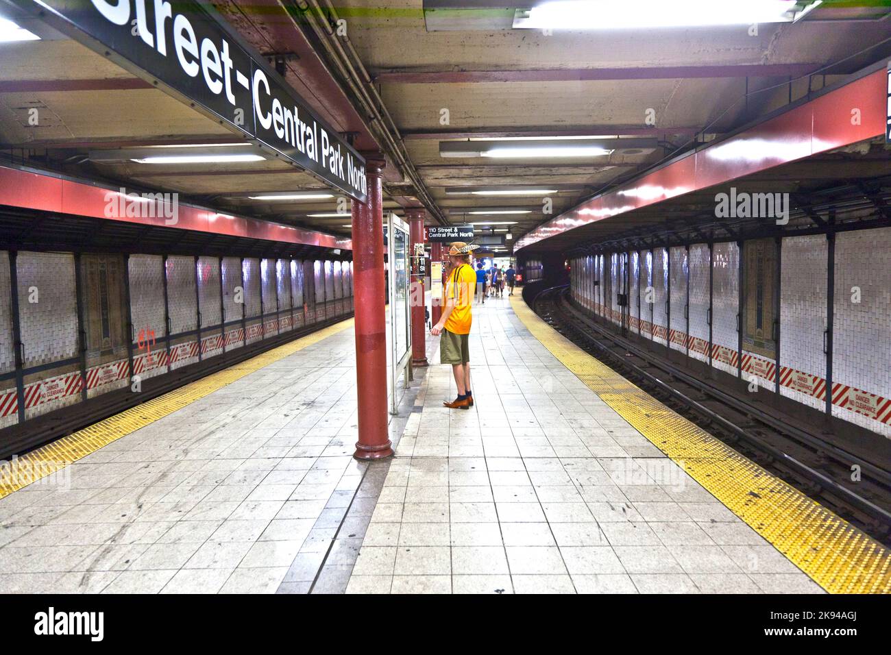 NEW YORK CITY - July 11: people wait fur subway in 135 street on July ...