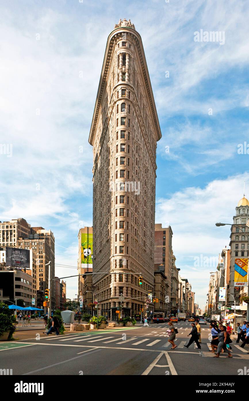 New York, USA - July 12, 2010: Facade of the Flatrion building with ...