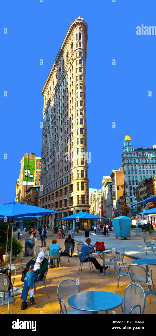 New York, USA - July 12, 2010: Facade of the Flatrion building with ...